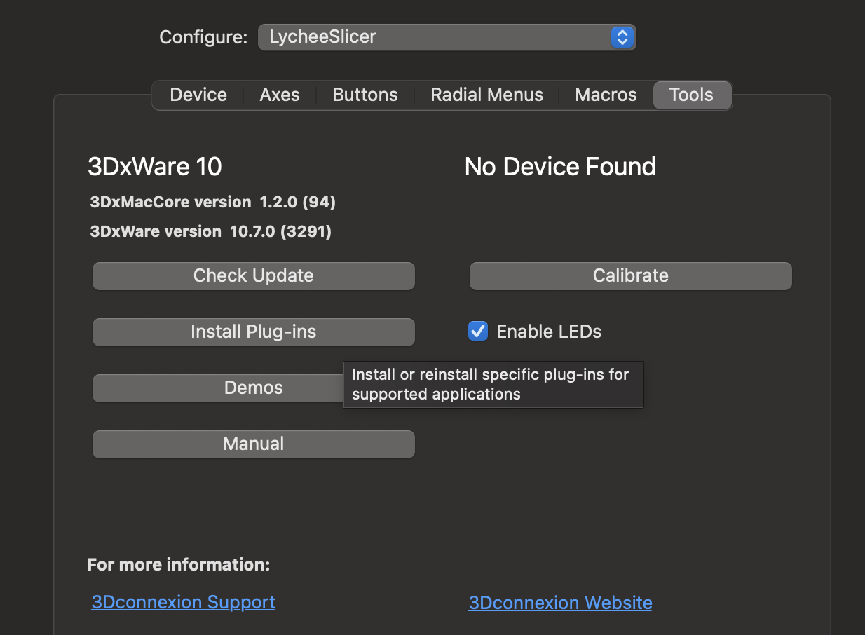 3D Connexion / 3D mouse support – Lychee Documentation