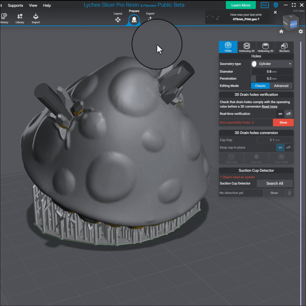 3D Drain Holes Conversion – Lychee Documentation