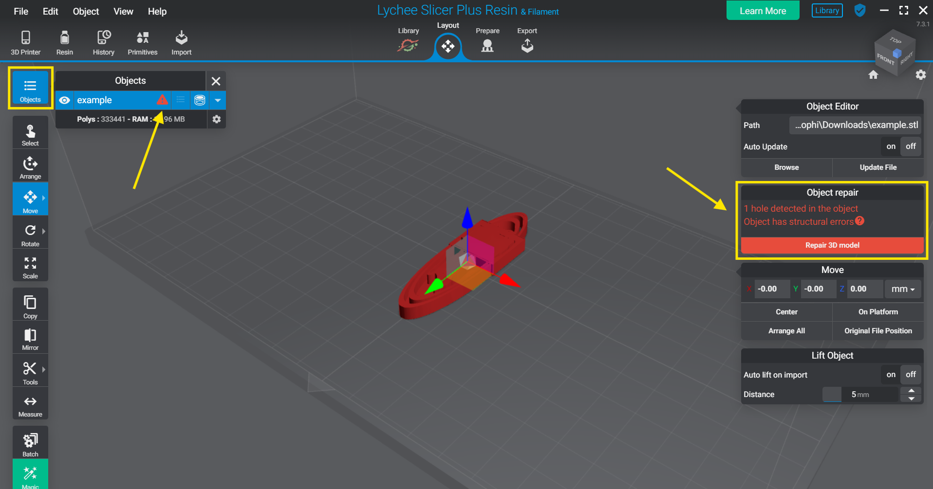 Issues with the 3D file – Lychee Documentation